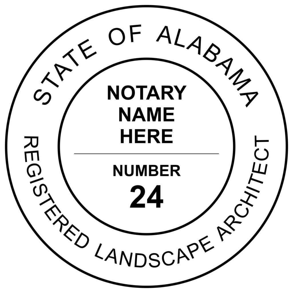 ALABAMA Pre-inked Registered Landscape Architect Stamp - Winmark Stamp ...