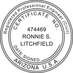 ARIZONA Pre-inked Registered Professional Engineer Stamp - Winmark ...
