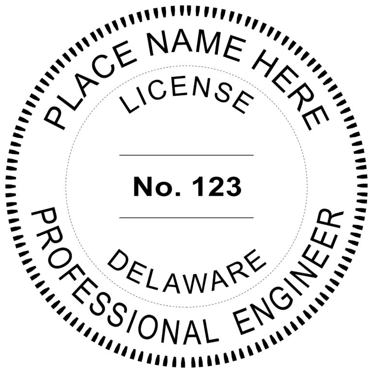 DELAWARE Pre-inked Professional Engineer Stamp - Winmark Stamp & Sign ...