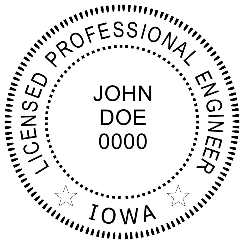 IOWA Pre-inked Licensed Professional Engineer Stamp - Winmark Stamp ...