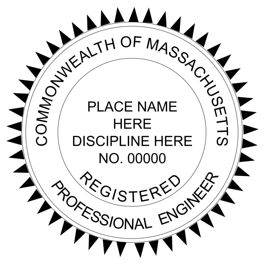 MASSACHUSETTS Pre-inked Registered Professional Engineer Stamp ...