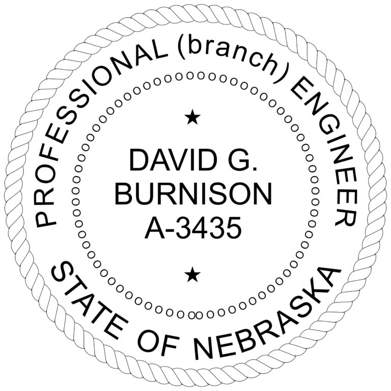 NEBRASKA Professional Engineer Digital Stamp File - Winmark Stamp ...