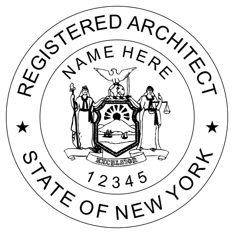 NEW YORK Pre-inked Registered Architect Stamp - Winmark Stamp & Sign ...