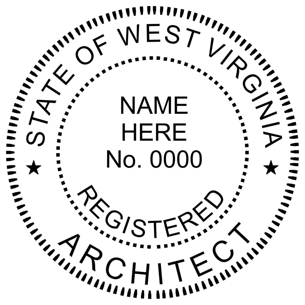 WEST VIRGINIA Pre-inked Registered Architect Stamp - Winmark Stamp ...
