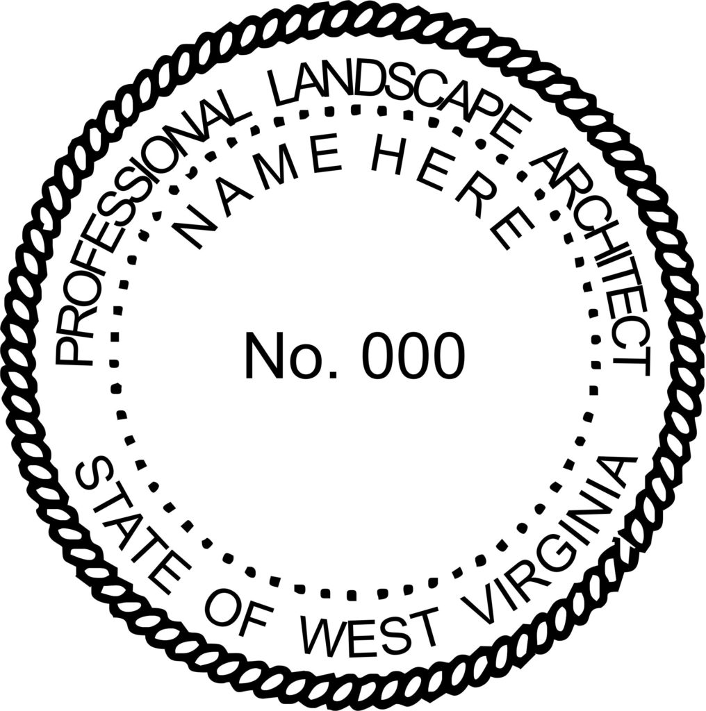 WEST VIRGINIA Pre-inked Professional Landscape Architect Stamp ...