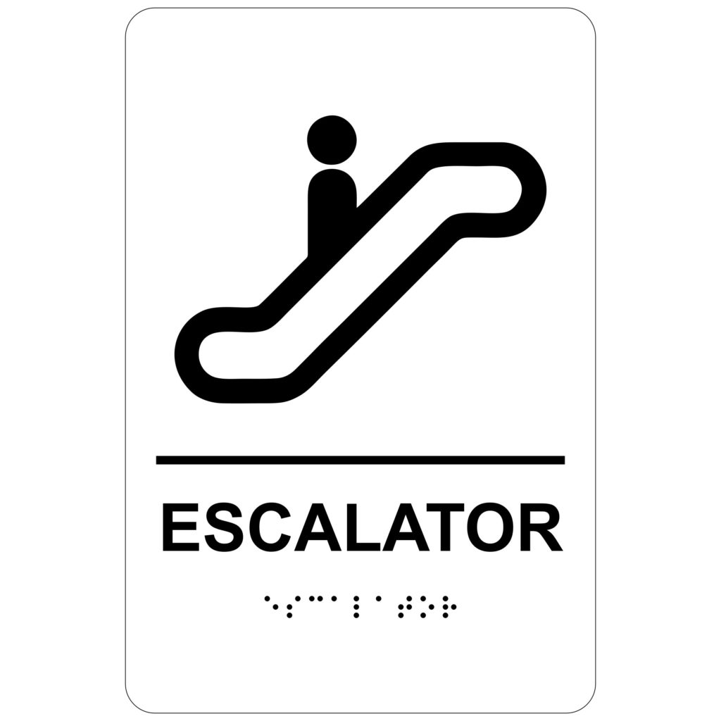 Escalator - Economy ADA signs with Braille - Winmark Stamp & Sign ...