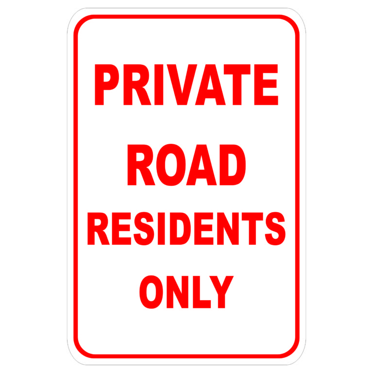 Private Road Residents Only aluminum sign - Winmark Stamp & Sign ...