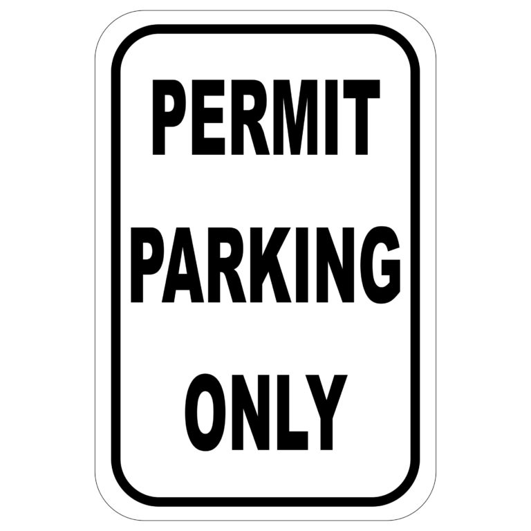 Permit Parking Only aluminum sign - Winmark Stamp & Sign - Stamps and Signs