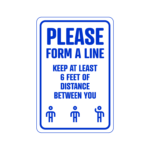 Please Form A Line temporary sign - Winmark Stamp & Sign - Stamps and Signs