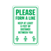 Please Form A Line temporary sign - Winmark Stamp & Sign - Stamps and Signs