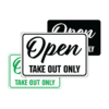 Open Take Out Only temporary sign - Winmark Stamp & Sign - Stamps and Signs