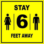 Stay 6 Feet Away sign - 8" x 8" - Winmark Stamp & Sign - Stamps and Signs
