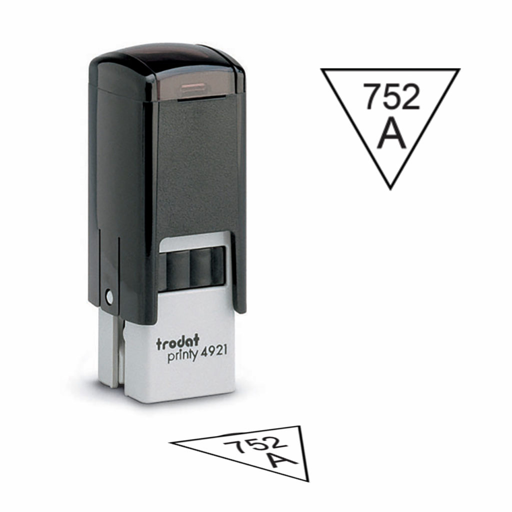 1/2″ Custom Upside Down Triangle Trodat Self-Inking Inspection Stamp ...