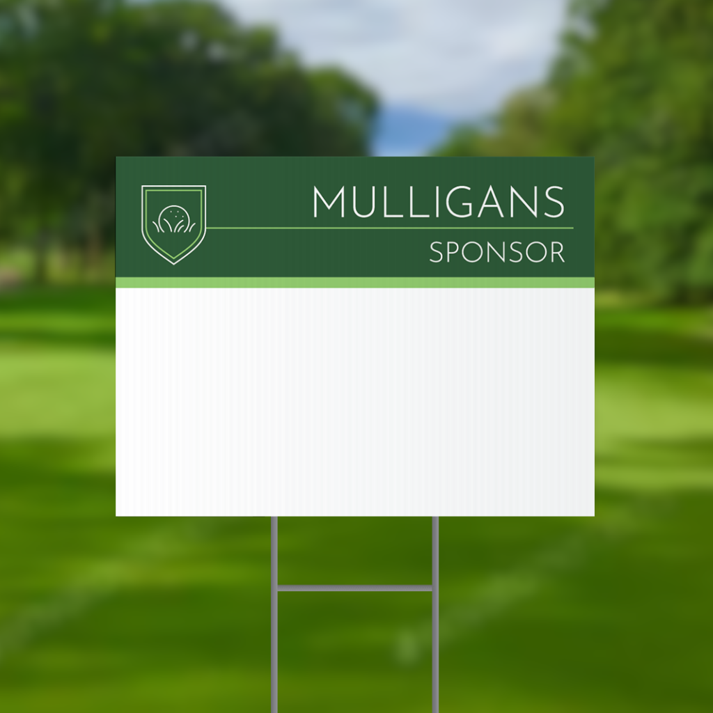 Mulligans Sponsor Golf Tournament Signs - Winmark Stamp & Sign - Stamps ...