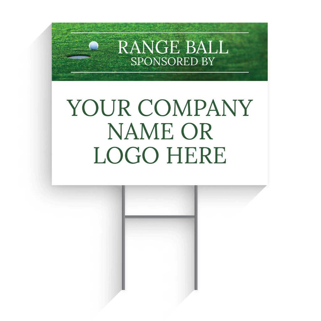 Range Ball Sponsor Golf Tournament Signs Design #2 - Winmark Stamp ...