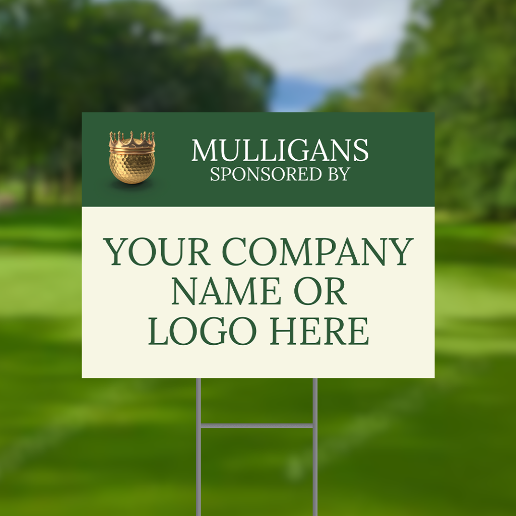 Mulligans Sponsor Golf Tournament Signs Design #7 - Winmark Stamp ...