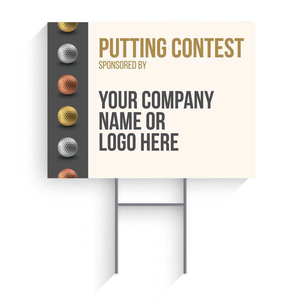Putting Contest Sponsor Golf Tournament Signs Design #8 - Winmark Stamp ...