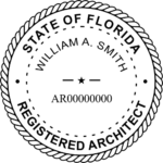 Florida Pre-inked Licensed Architect Stamp - Winmark Stamp & Sign ...