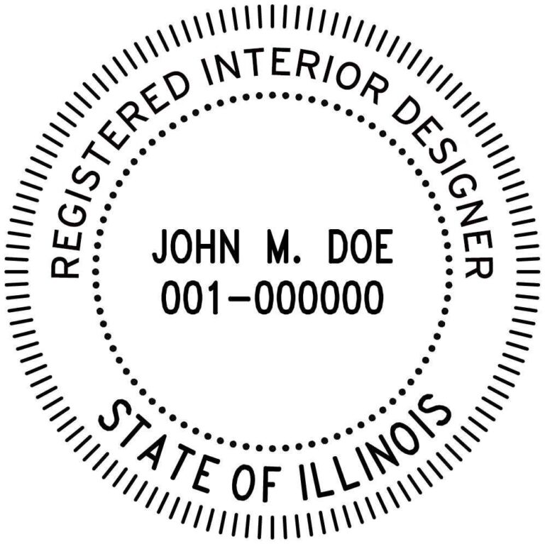 Illinois Trodat Self-inking Interior Designer Stamp - Winmark Stamp ...